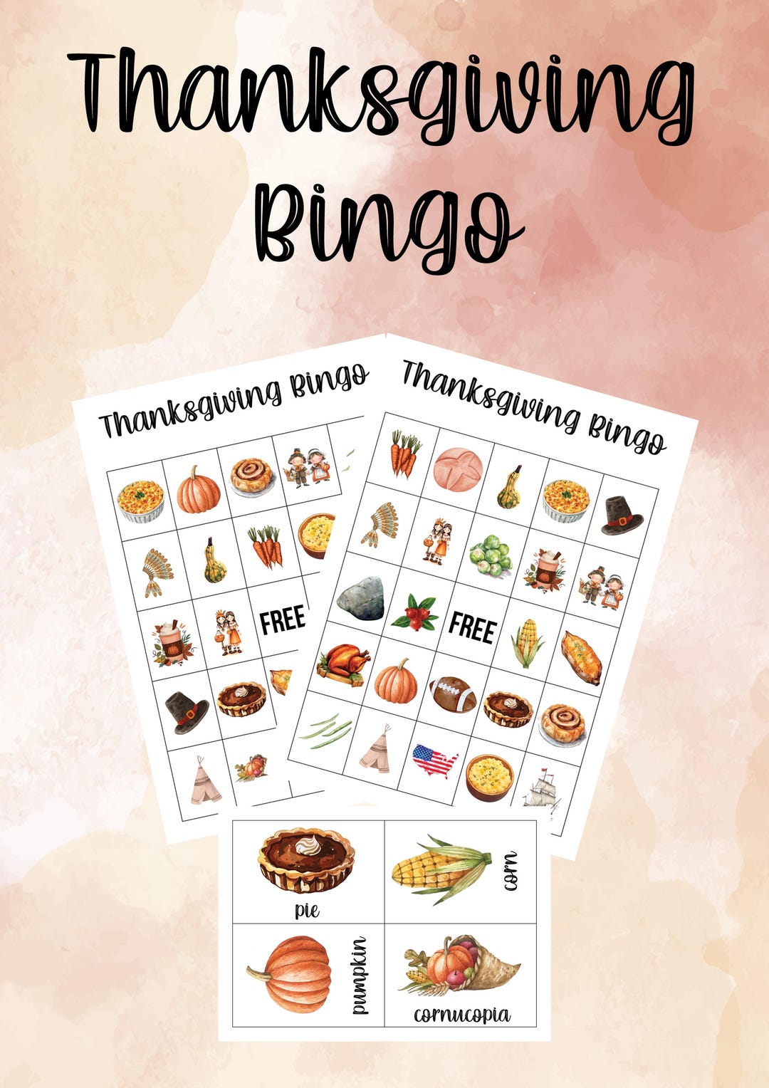Thanksgiving Bingo Printable Game | Fall Classroom Activity | Kids ...