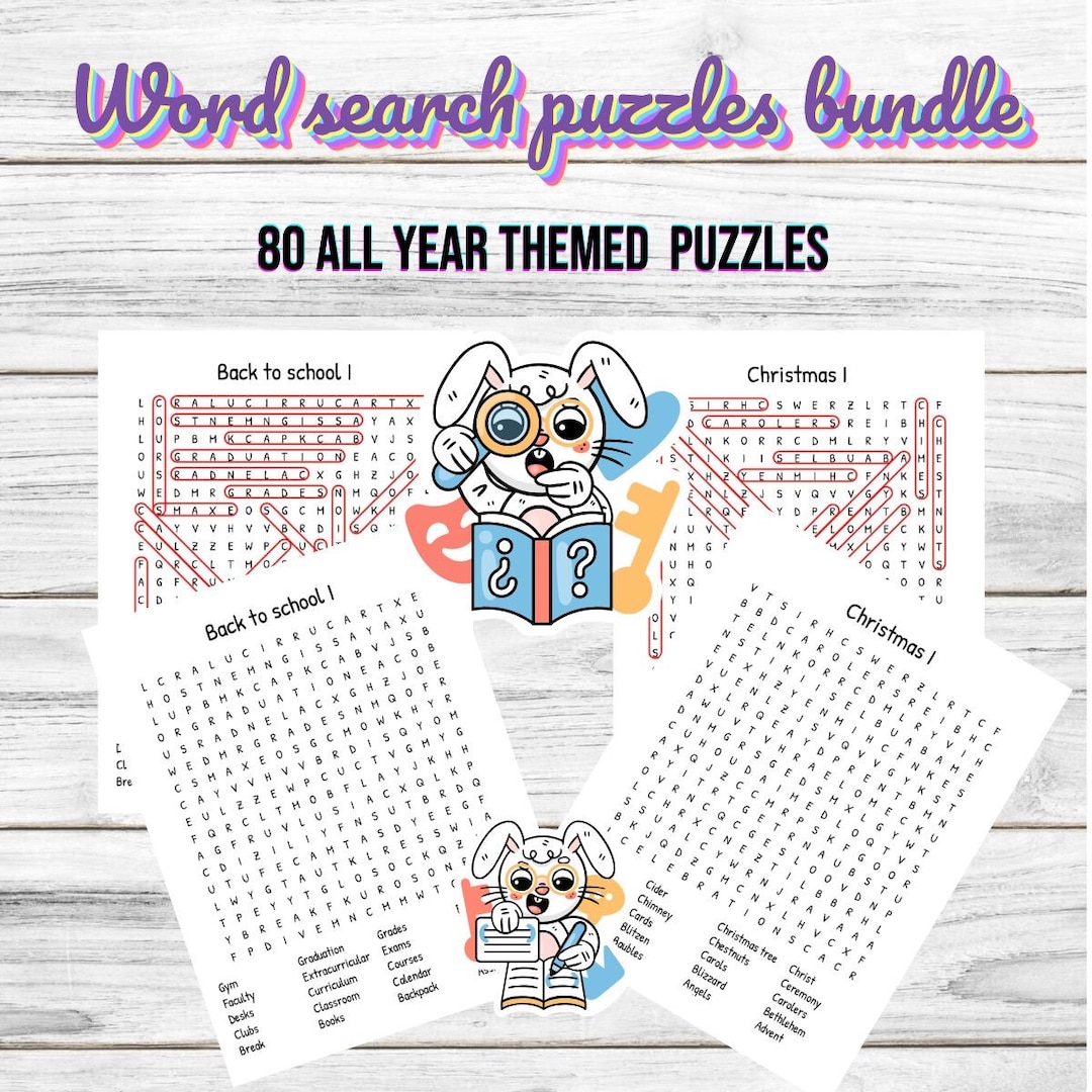 Word Search Puzzles Bundle all Year Themes and Seasons - Etsy