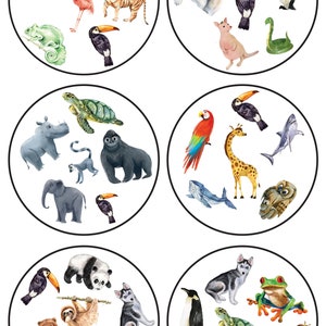 Wild Animals Dobble/match It/spot It Card Game | Printable Homeschooler ...