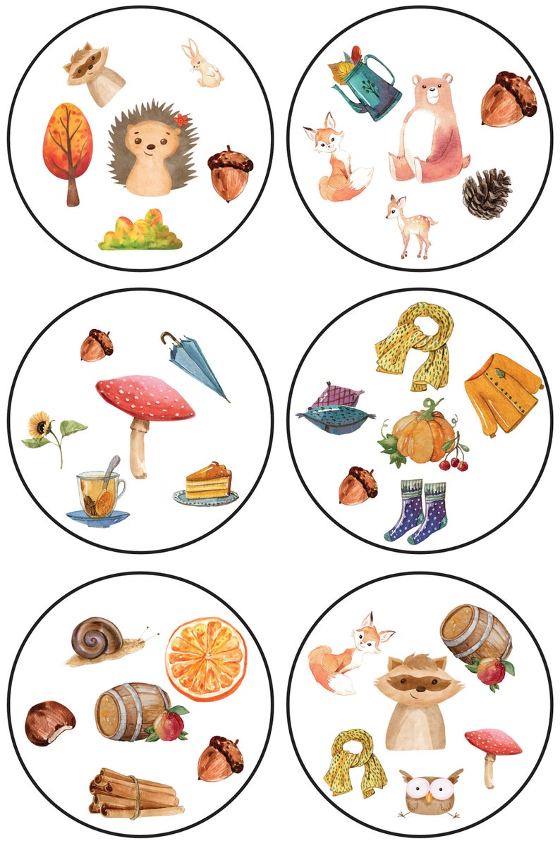 Autumn/fall Dobble/ Spot It/match It Card Game - Etsy