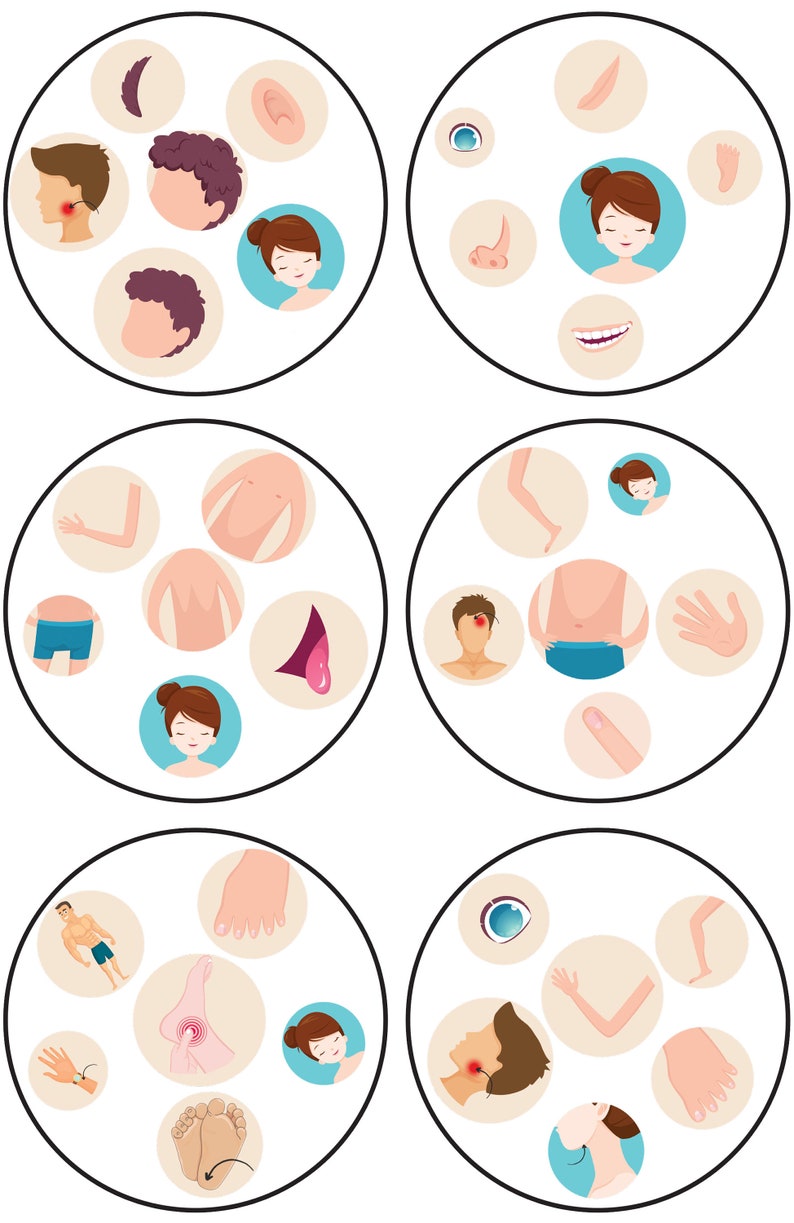 Body Parts Dobble/spot It/match It Card Game | Printable Homeschooler ...