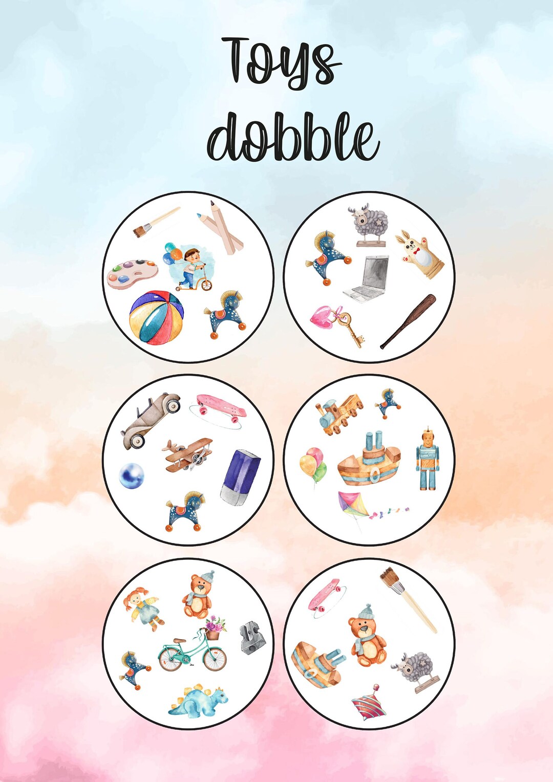 Toys Dobble/match It/spot It Card Game | Printable Homeschooler Games ...