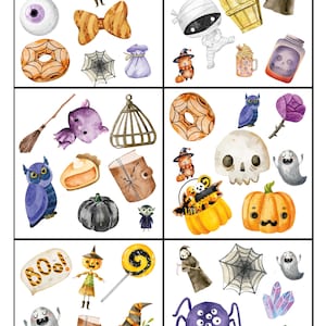 Halloween Dobble Game: Watercolor Matching Card Activity (PDF Download ...