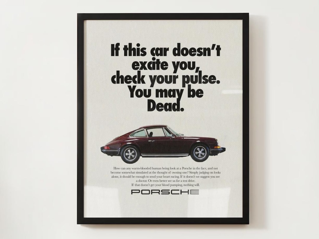 Vintage Porsche Ad Poster Print, Typography Print, Vintage Car Print ...