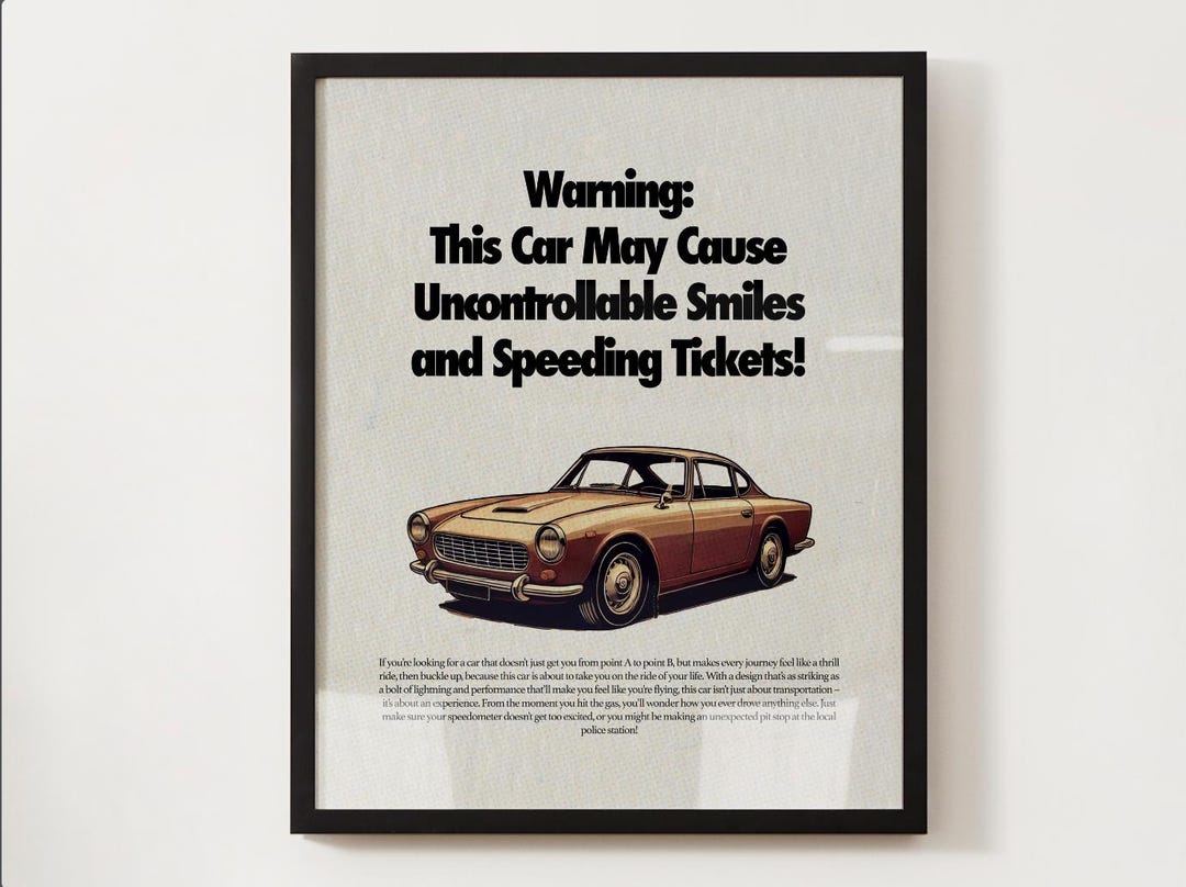 Vintage Sports Car Ad, Poster Print, Luxury Car Art, Retro Car Art ...