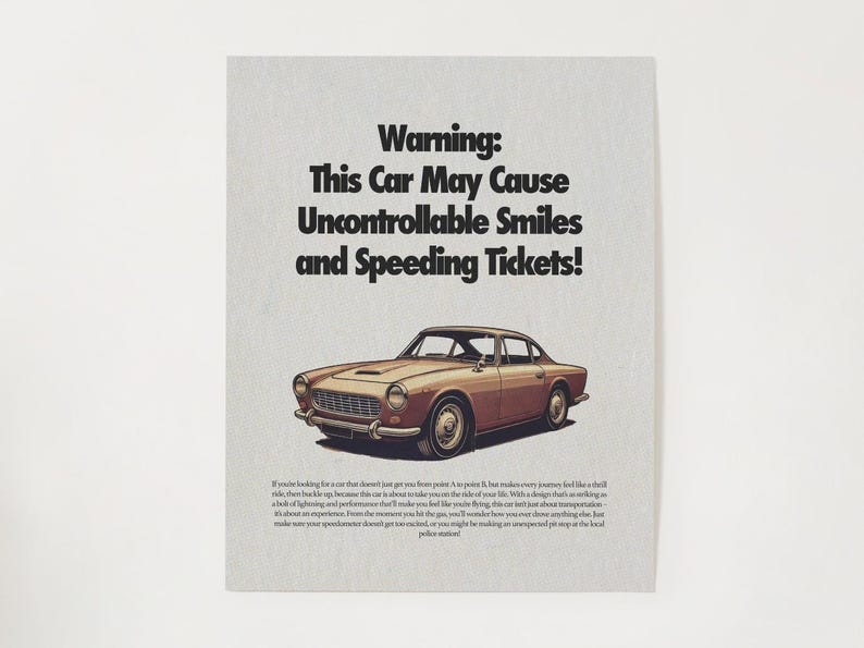 Vintage Sports Car Ad, Poster Print, Luxury Car Art, Retro Car Art ...