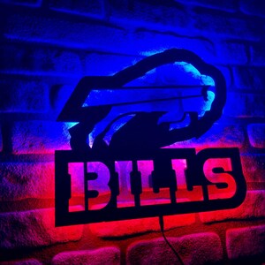 Buffalo Bills LED Lighted Sign, NFL Wall Decor, Perfect Gift for Sports ...