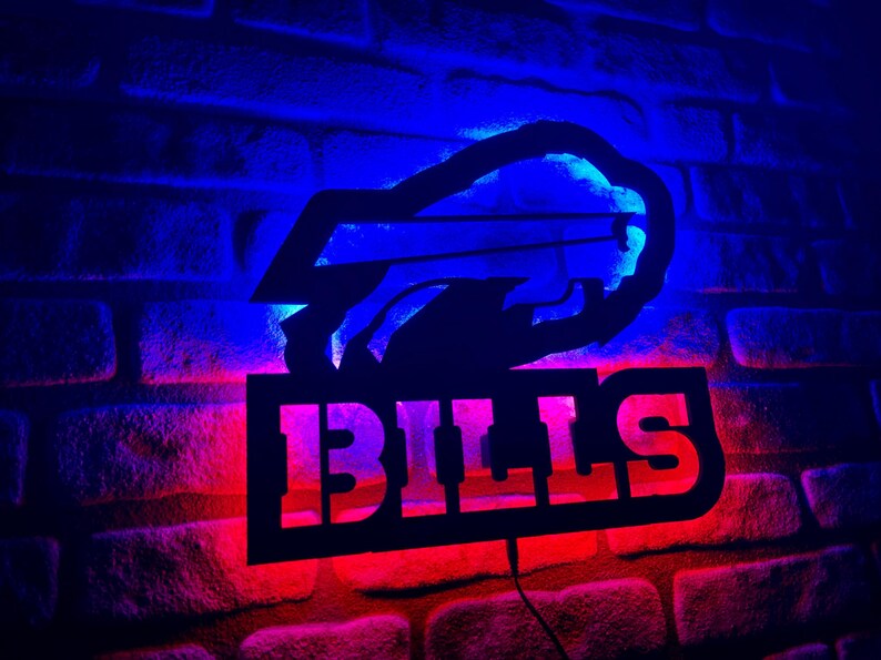 Buffalo Bills LED Lighted Sign, NFL Wall Decor, Perfect Gift for Sports ...