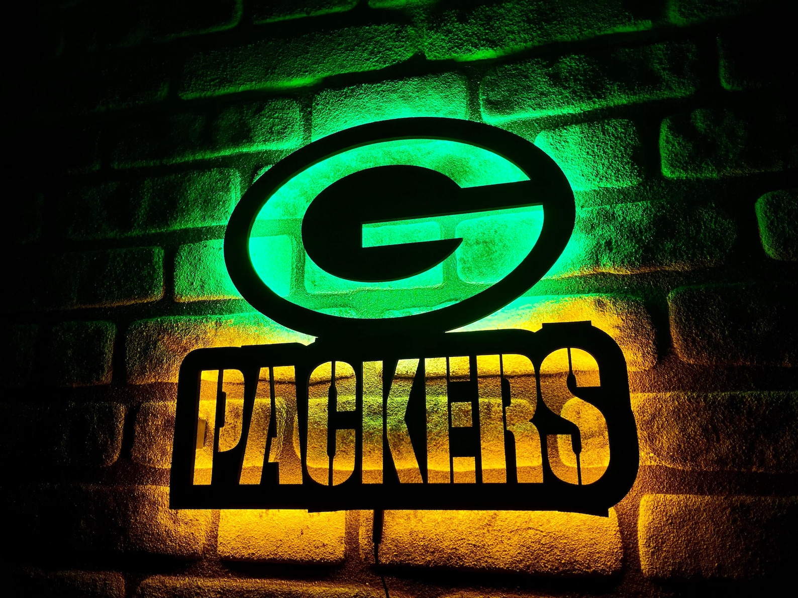 Green Bay Packers Led Lighted Sign, G Packers Wall Decor, Illuminated ...