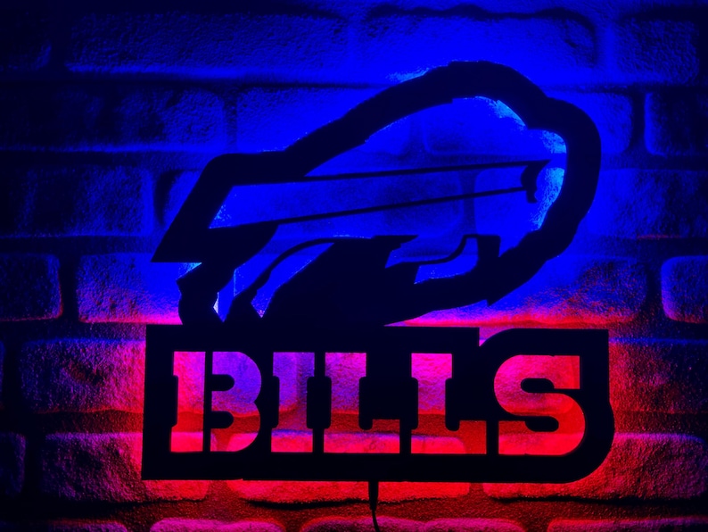 Buffalo Bills LED Lighted Sign, NFL Wall Decor, Perfect Gift for Sports ...