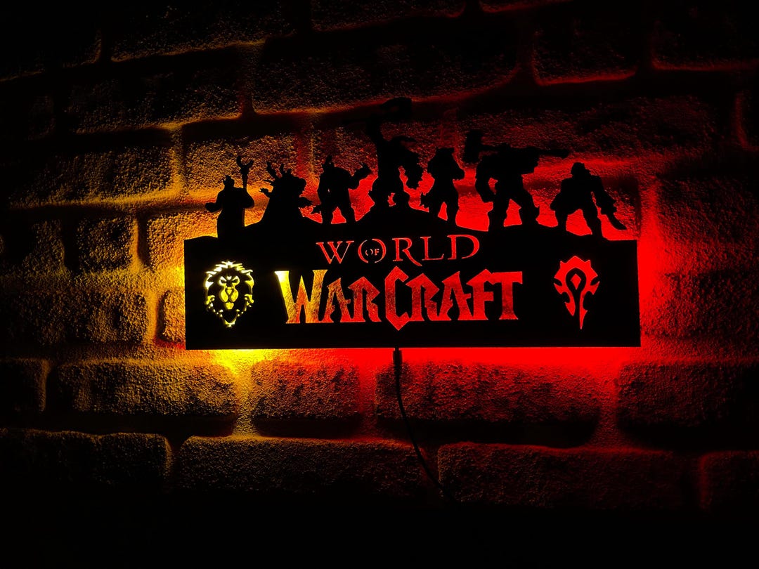 World of Warcraft Wood Wall Decor, World of Warcraft RGB Room Decor ...