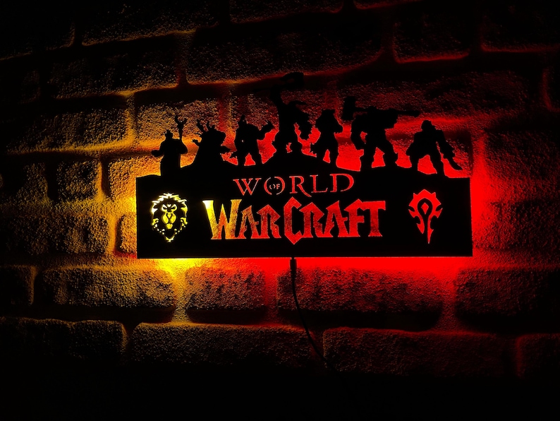 World of Warcraft Wood Wall Decor, World of Warcraft RGB Room Decor ...