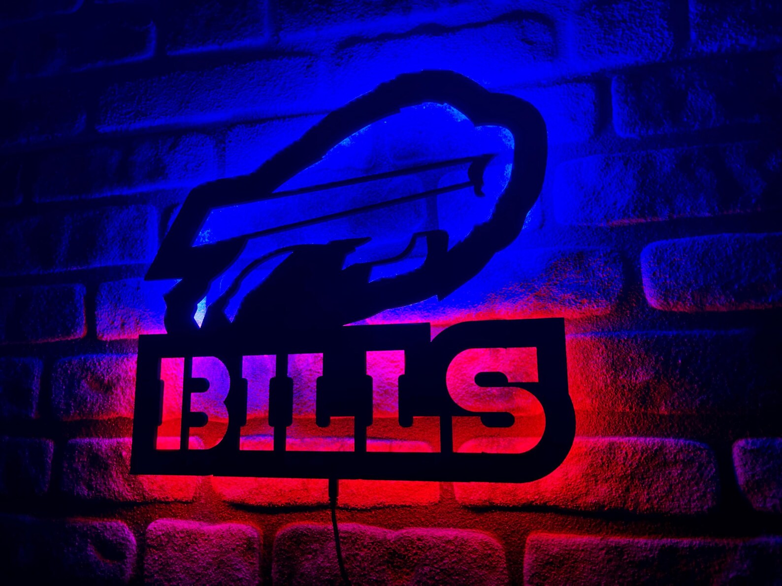 Buffalo Bills LED Lighted Sign, NFL Wall Decor, Perfect Gift for Sports ...