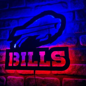 Buffalo Bills LED Lighted Sign, NFL Wall Decor, Perfect Gift for Sports ...