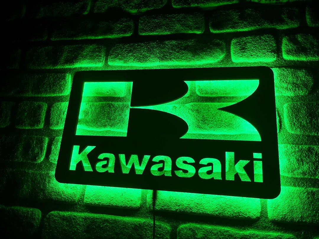 Kawasaki Motorcycles Fan Decor Christmas Gift Illuminated Wall Sign ...