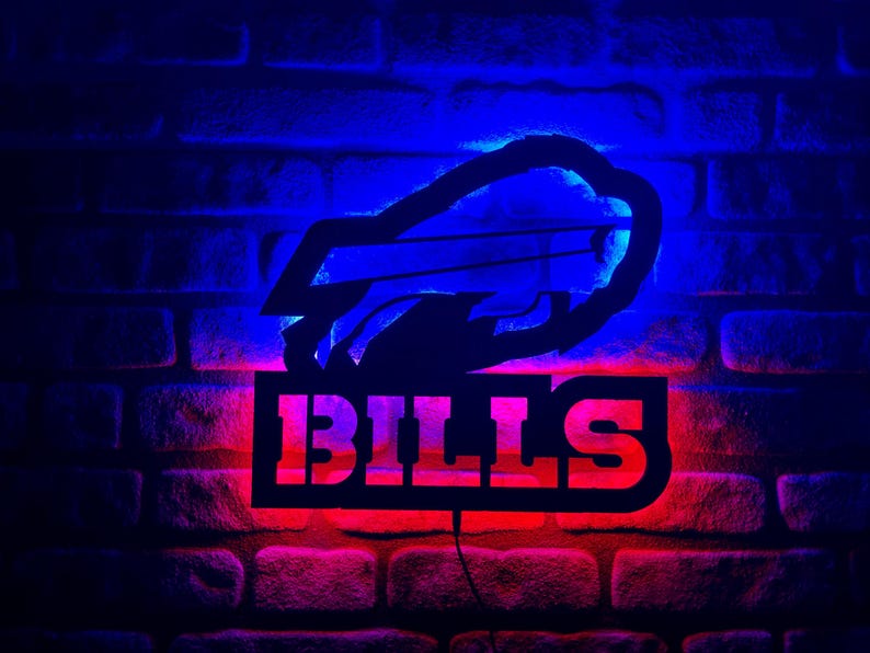 Buffalo Bills LED Lighted Sign, NFL Wall Decor, Perfect Gift for Sports ...