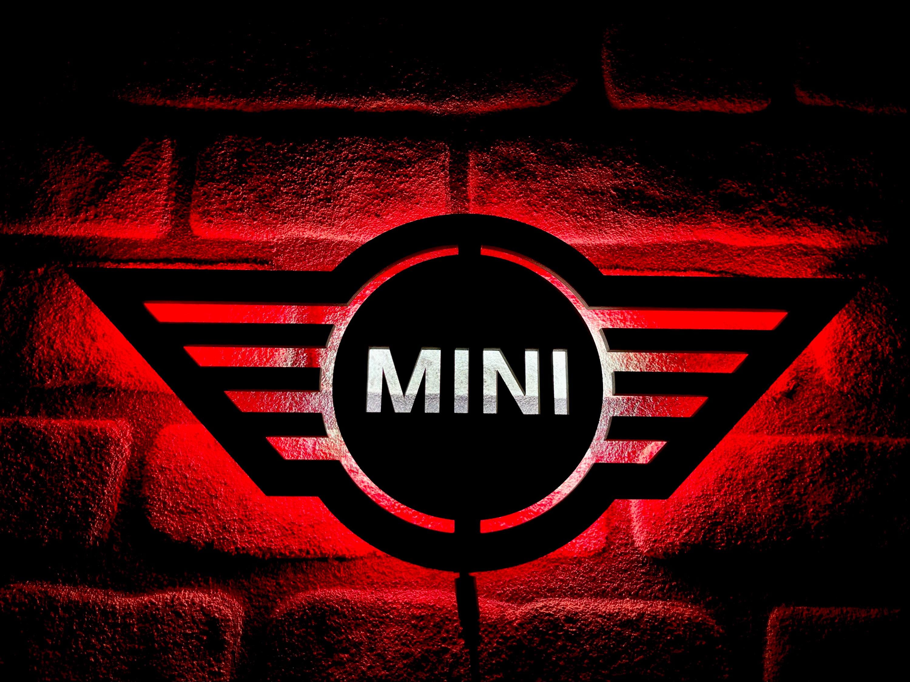 Mini Cooper LED Lighted Sign, Mini Car Emblem Wall Decor, Home Decor ...