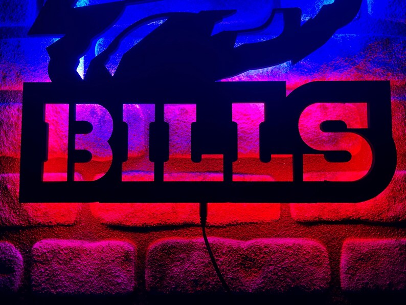 Buffalo Bills LED Lighted Sign, NFL Wall Decor, Perfect Gift for Sports ...