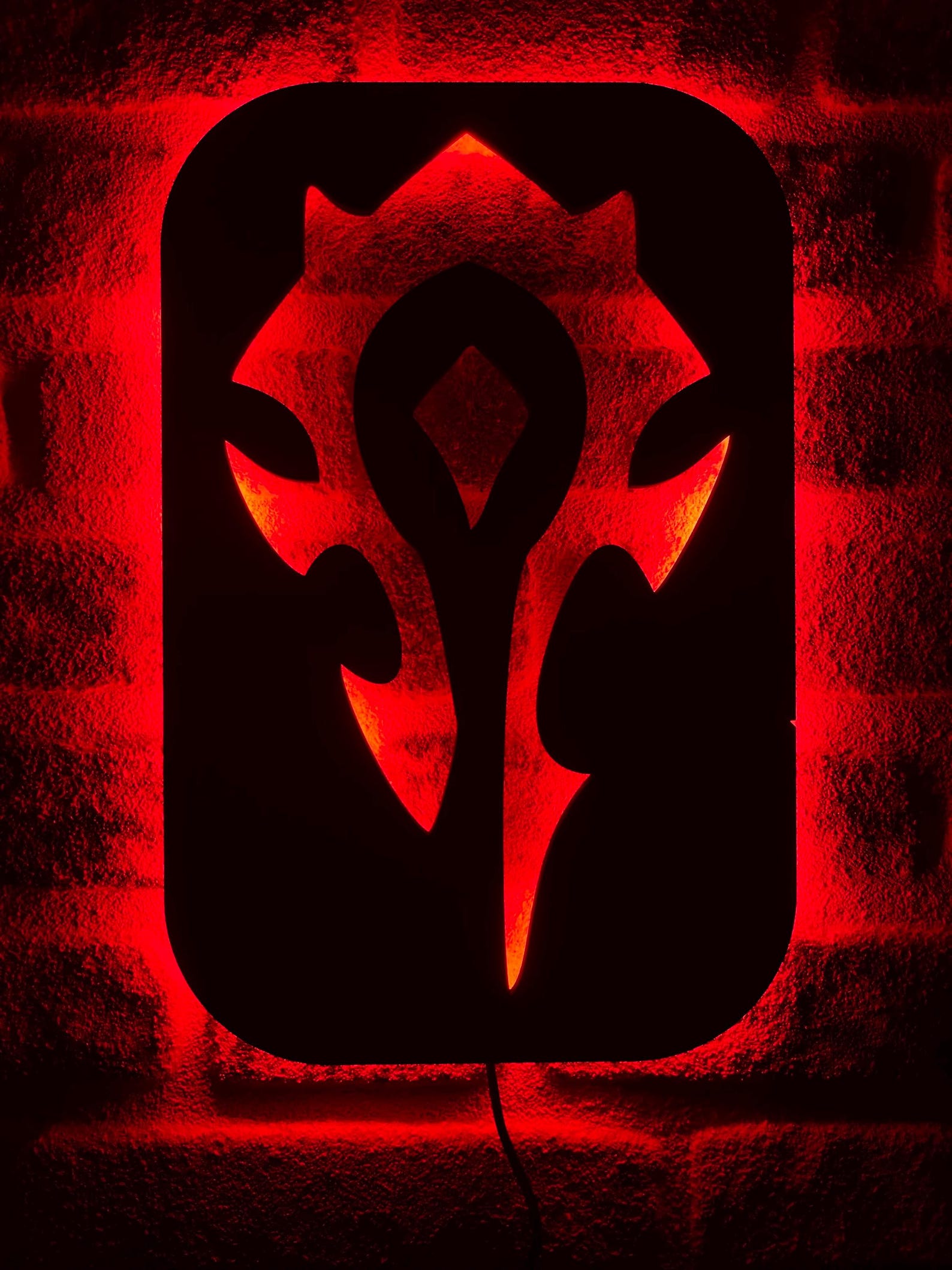 World of Warcraft Horde Logo LED Sign, Gaming Wall Light, Red Horde ...