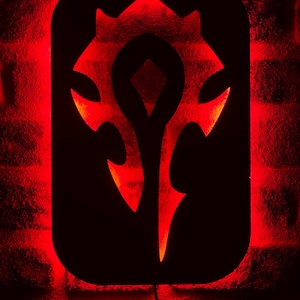 Horde Logo LED Wall Sign: World of Warcraft Gamer Decor - Etsy