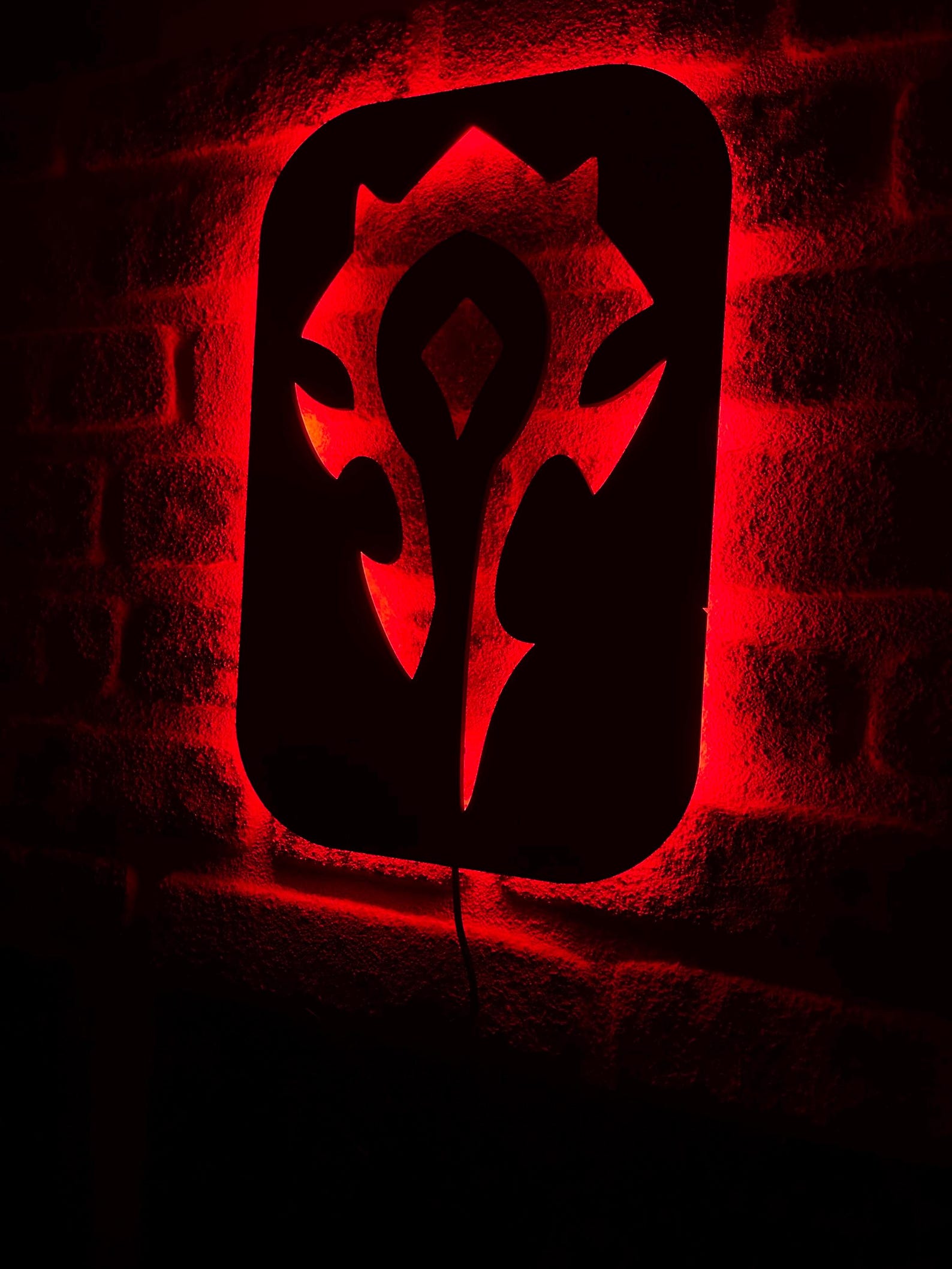 World of Warcraft Horde Logo LED Sign, Gaming Wall Light, Red Horde ...