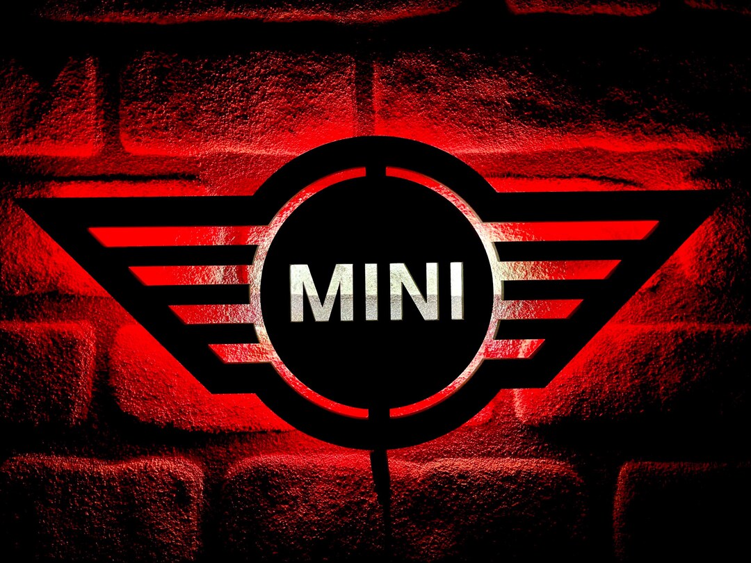Mini Cooper LED Lighted Sign, Mini Car Emblem Wall Decor, Home Decor ...