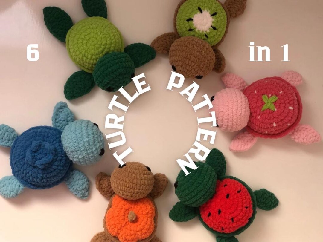 Turtle Pattern. Fruit Turtle Pattern. Low Sew PDF Pattern. Crochet - Etsy