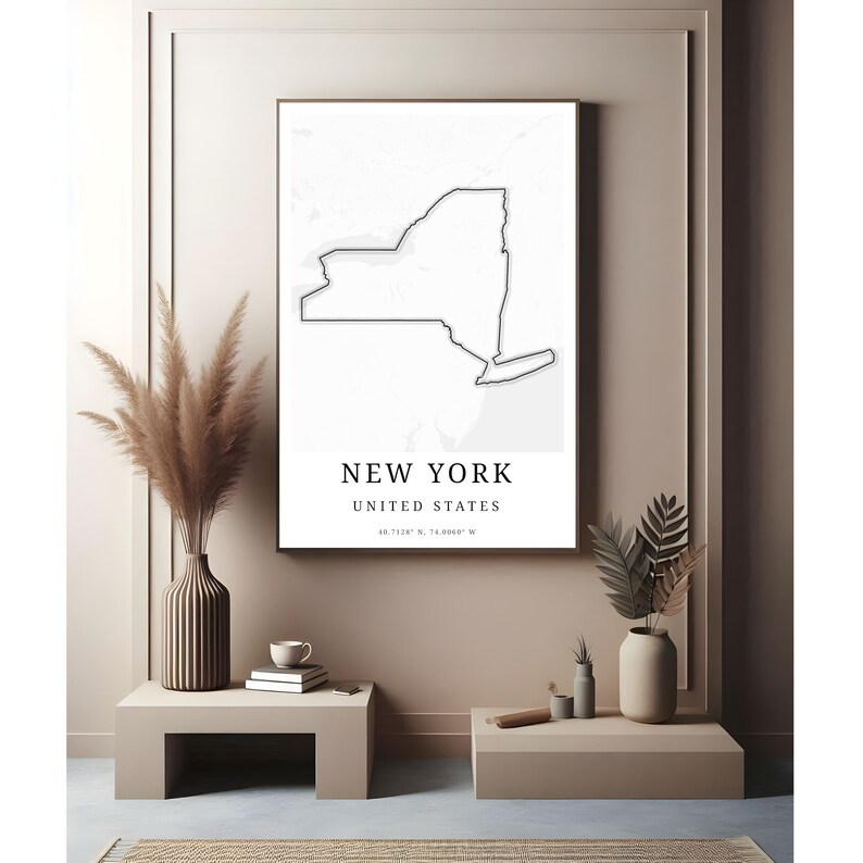 Map of New York, City Map New York, USA Minimal Map, Simple City Maps ...