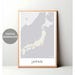 Light Railway Map of Japan, Japan Map, Digital Print of Japan, Map of ...