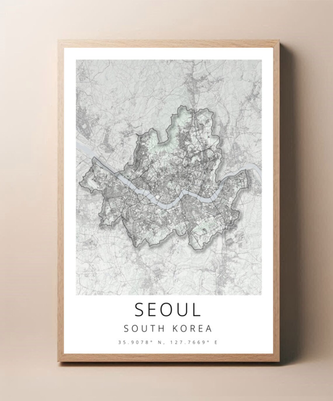 Seoul, South Korea Digital Print Map LIGHT & DARK Theme - Etsy