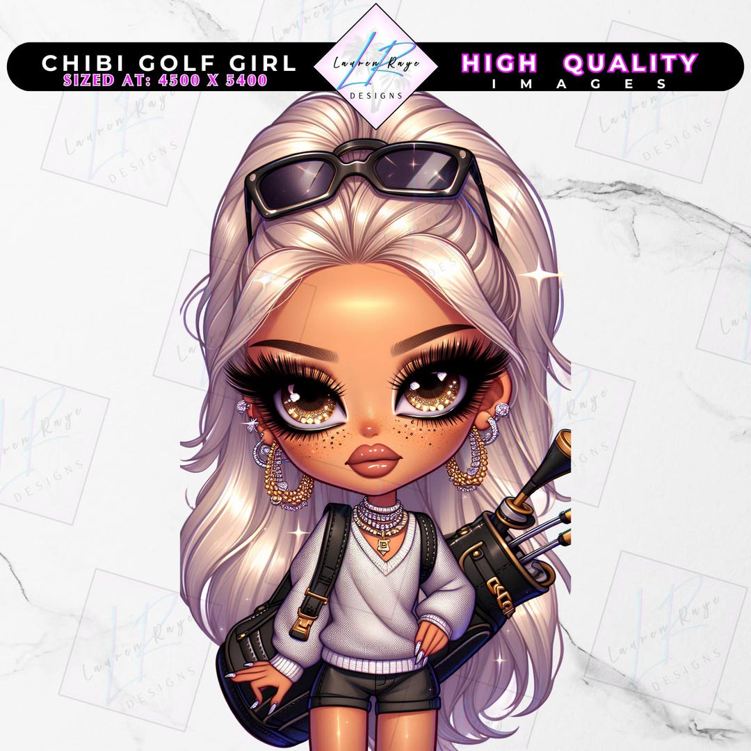 Blonde Chibi Golfer PNG, Golf Clipart (digital Download) - Etsy UK