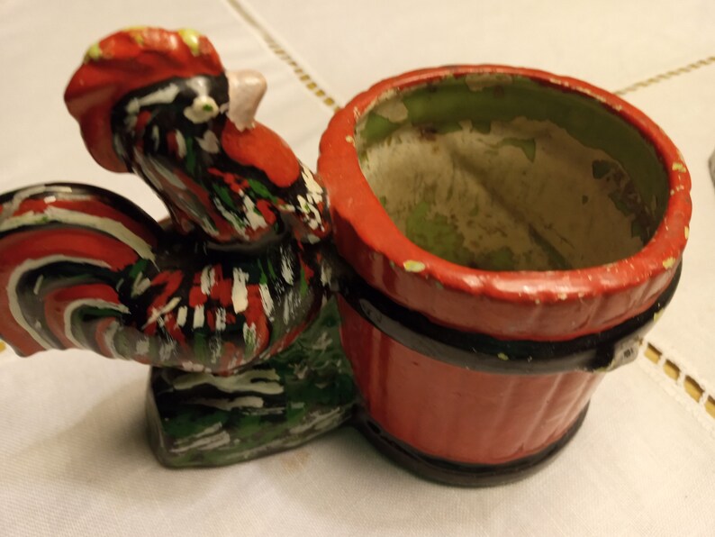 RUSTIC ROOSTER POT Antique Ceramic Rooster Potsmall Rooster | Etsy