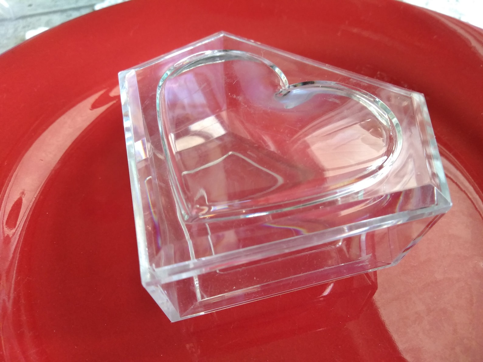 Sm ACRYLIC HEART GIFT Box, N O S Vintage Valentine Box,buy 3/free ...