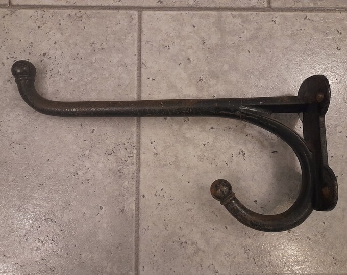 Lg IRON TACK HOOK 12" Antique Iron Barn Hook,saddle Hook, Harness Hook ...
