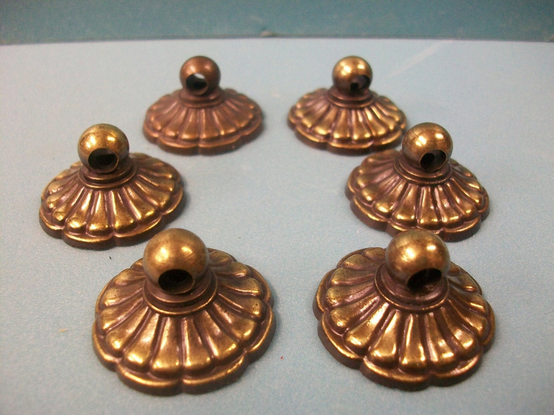 6 Scalloped Bronze Toned Metal Washers, Furniture Supplies, Restoration ...
