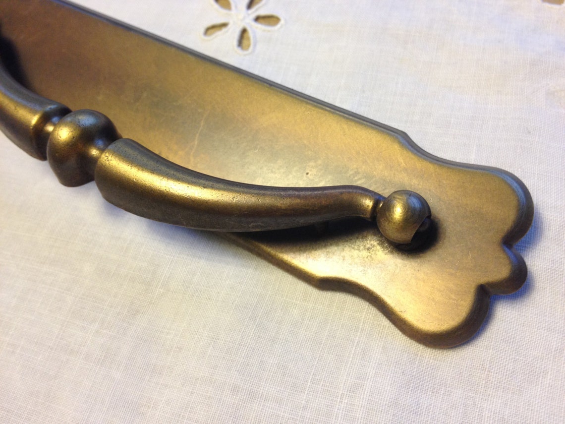 1 M C DROP Drawer PULL W Attached Backing Plate Keeler Brass | Etsy
