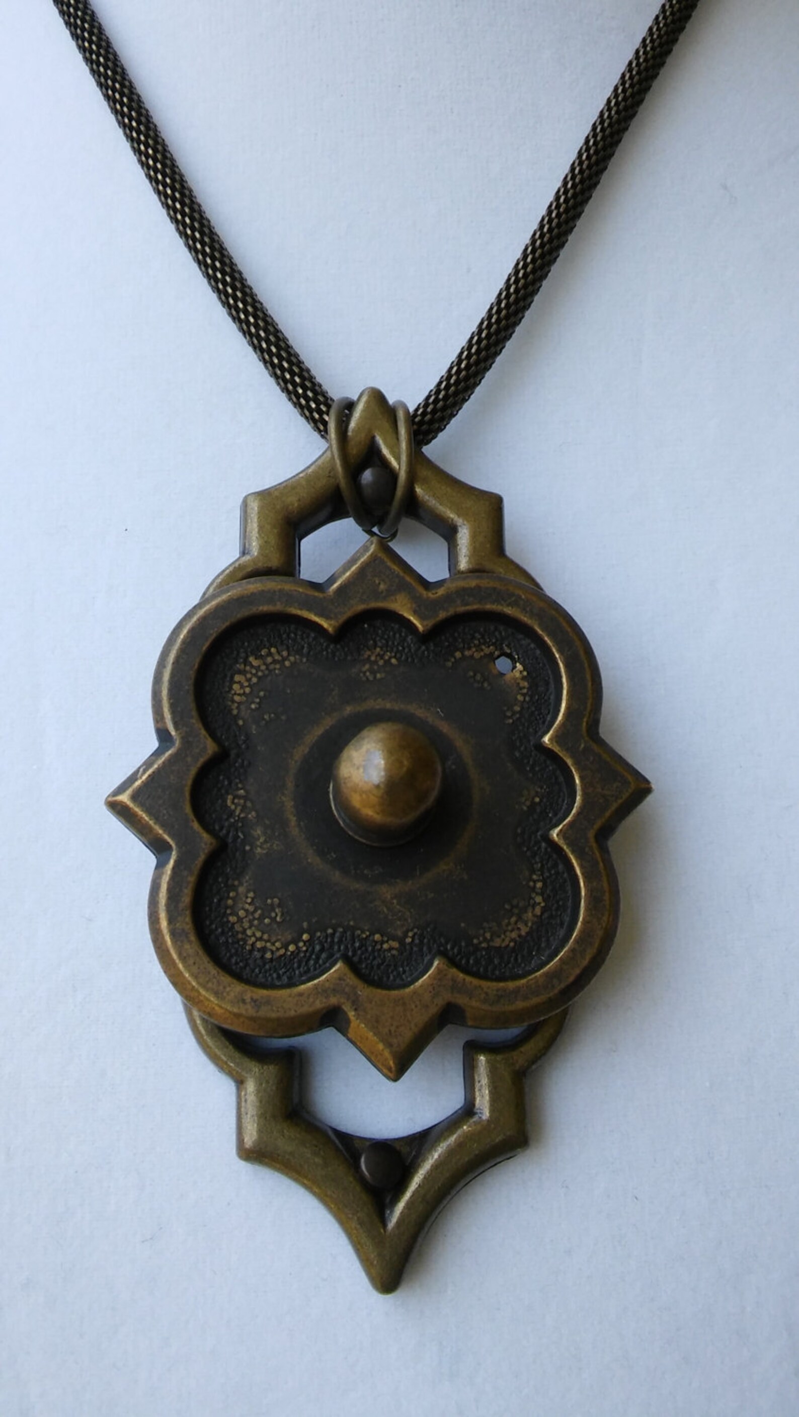 REPURPOSED HARDWARE NECKLACE W Large Washer Rolled Snake Chain ...