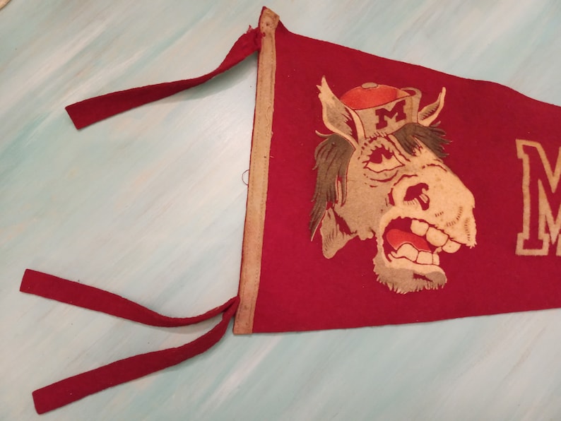 1940's MUHLENBERG COLLEGE PENNANT Rare Mascot Mule | Etsy