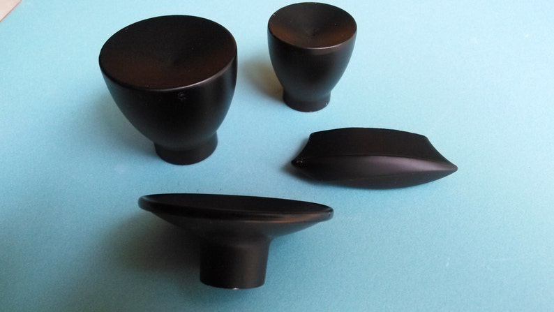 ELLIPTICAL BLACK Knob by Ajax,matte Black Knob,vintage Black Knob,black ...