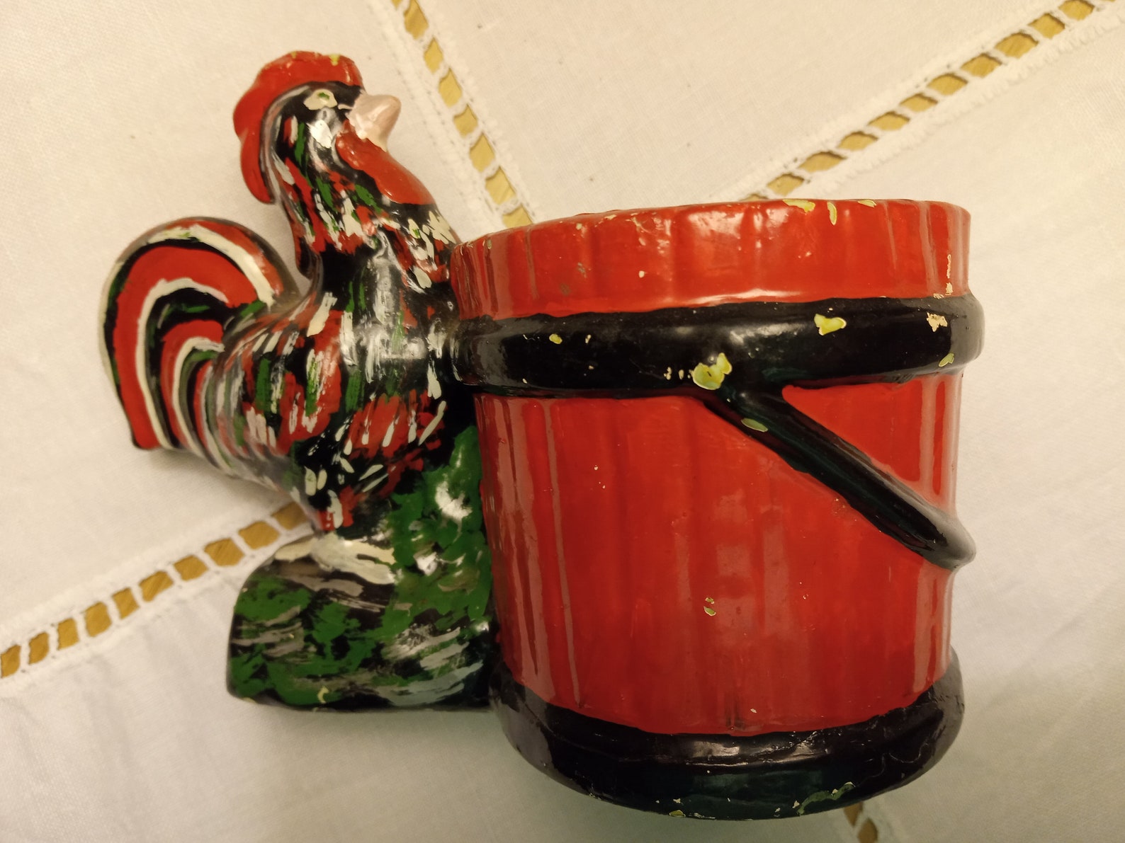 RUSTIC ROOSTER POT Antique Ceramic Rooster Potsmall Rooster | Etsy