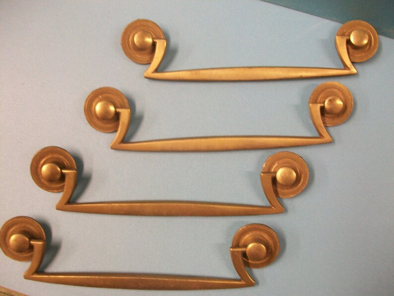1 KEELER Mid-century Modern Brass Swing Drawer Pull,k10827,art Deco ...