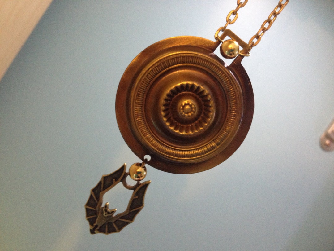 FLYING BAT Disk NECKLACE for Bat Cave and Vampire Lovers,repurposed ...