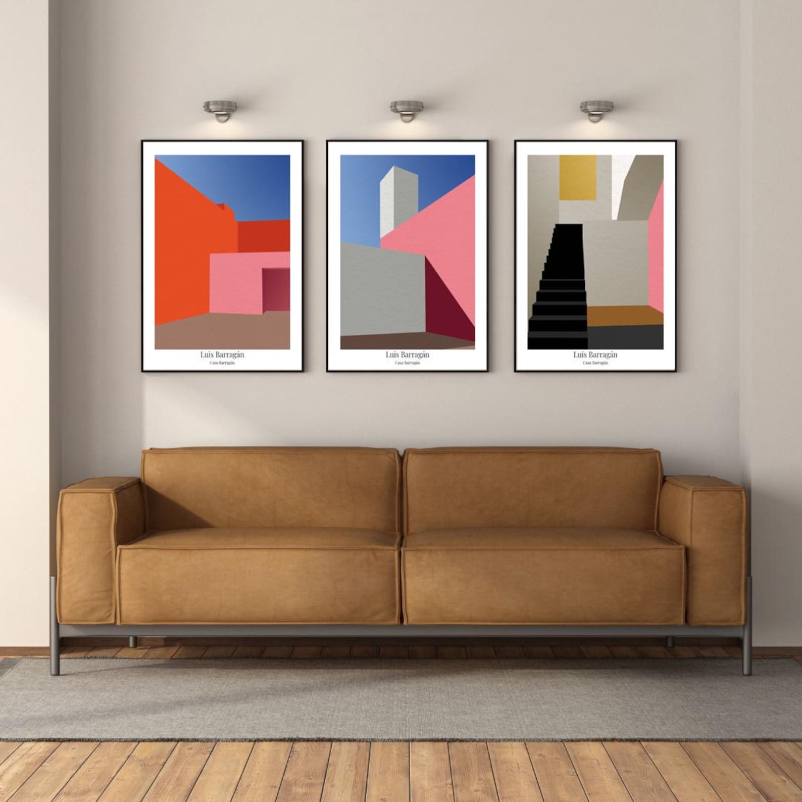 Triptych Minimalist Architecture Posters | Vintage | Minimalist Art ...