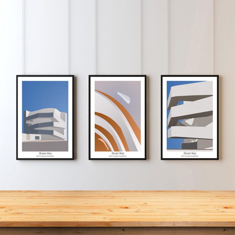 Triptych Minimalist Architecture Posters | Vintage | Minimalist Art ...