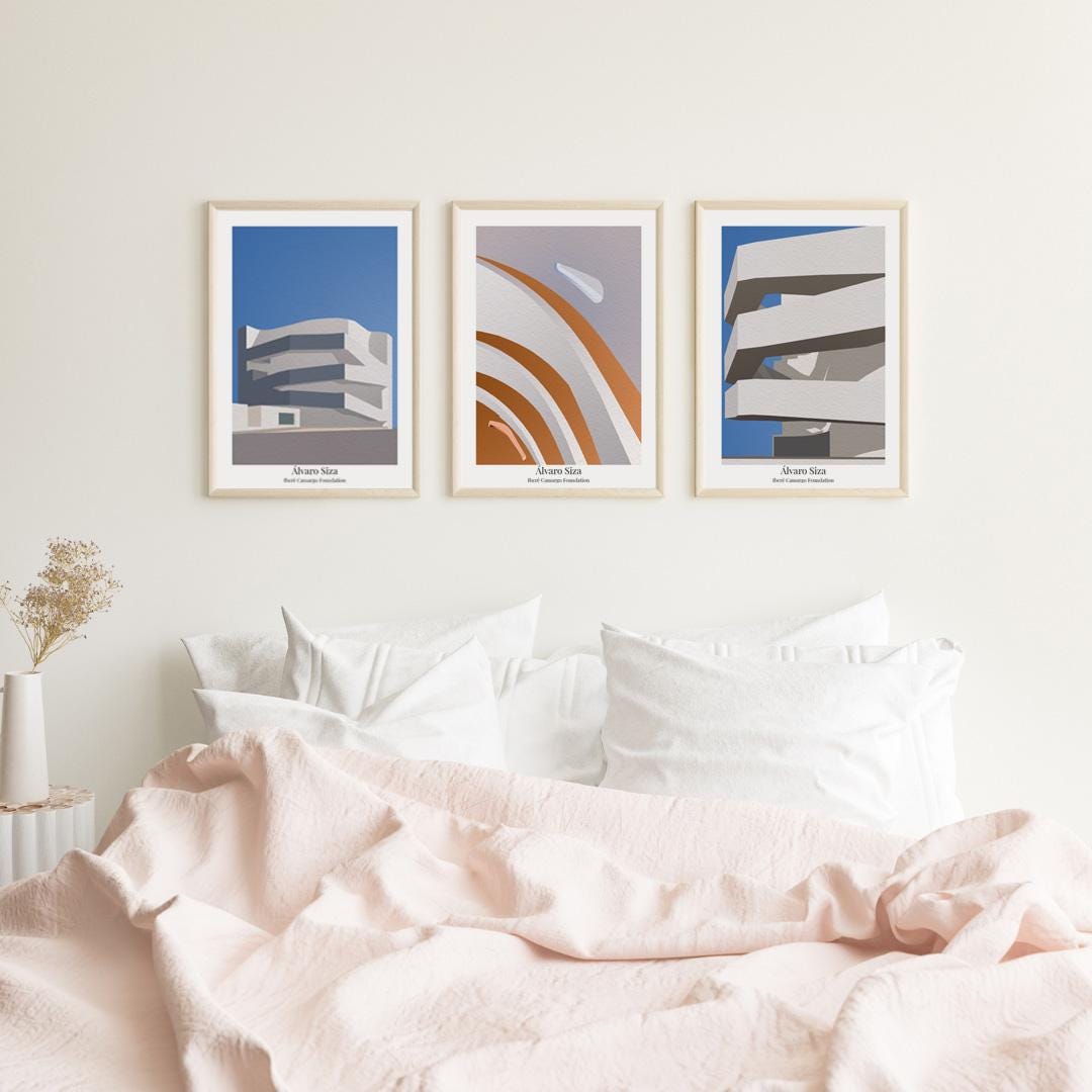 Triptych Minimalist Architecture Posters | Vintage | Minimalist Art ...