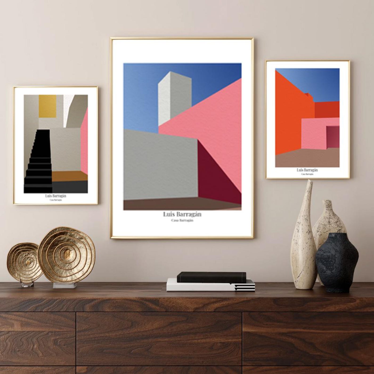 Triptych Minimalist Architecture Posters | Vintage | Minimalist Art ...