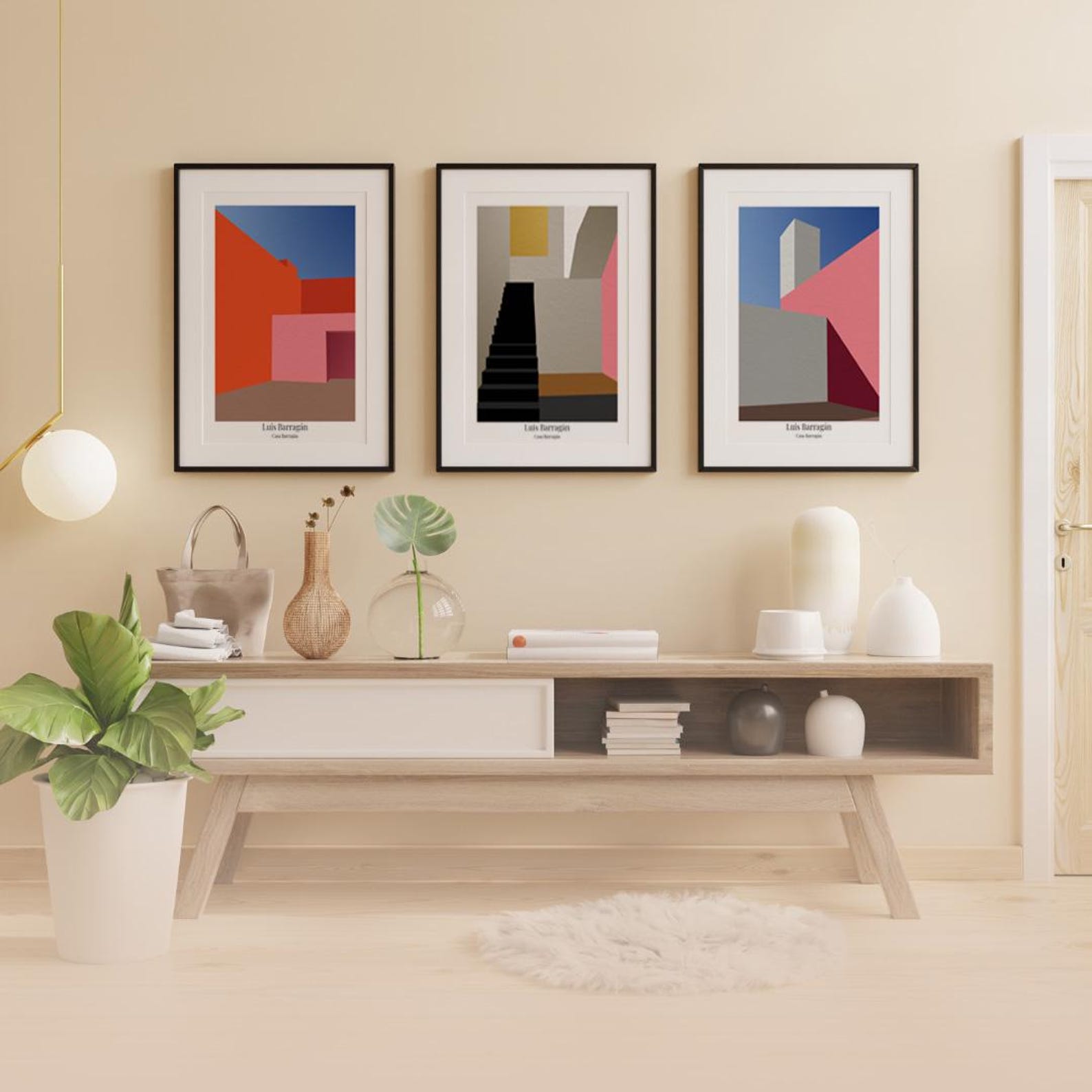 Triptych Minimalist Architecture Posters | Vintage | Minimalist Art ...