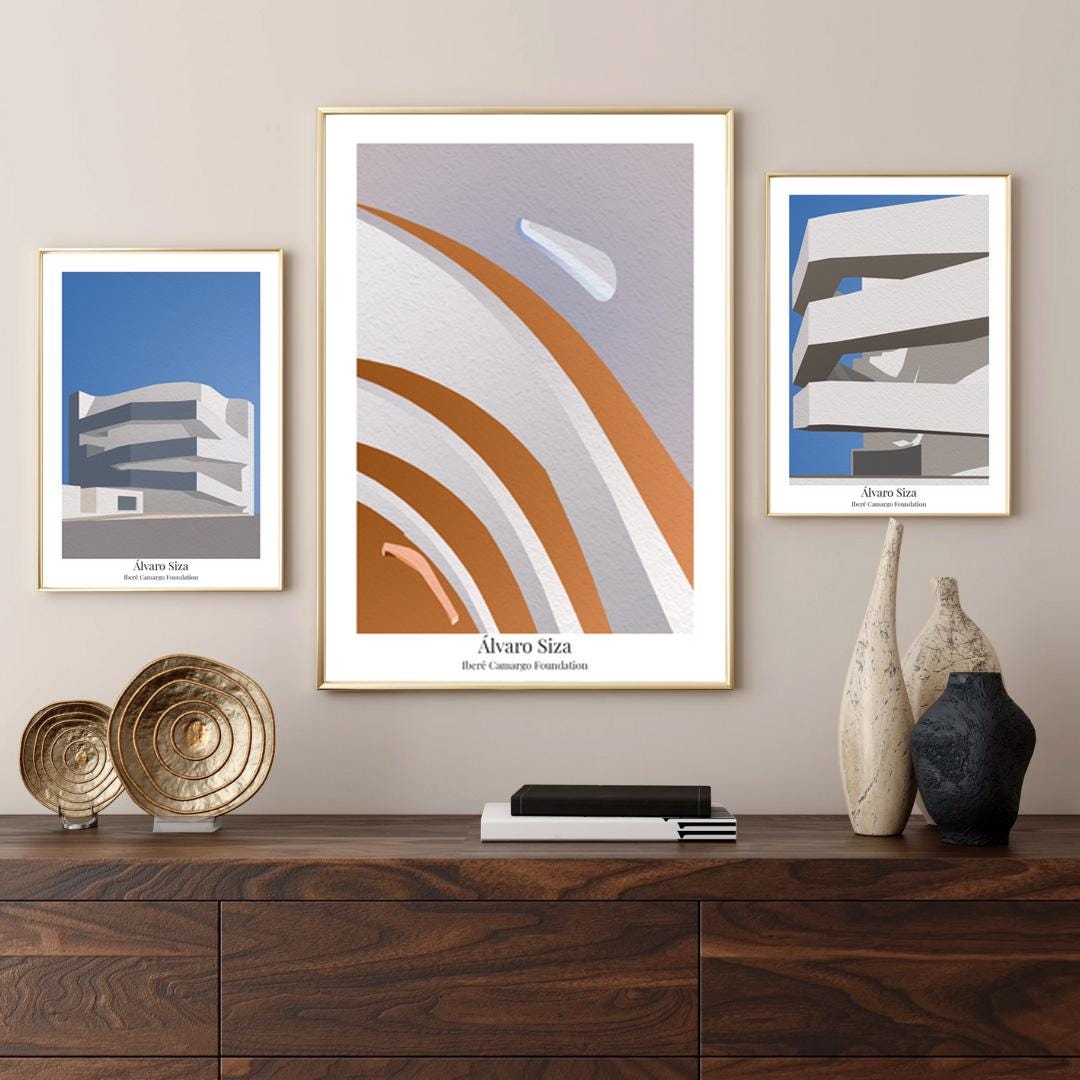 Triptych Minimalist Architecture Posters Vintage Minimalist Art Wall ...