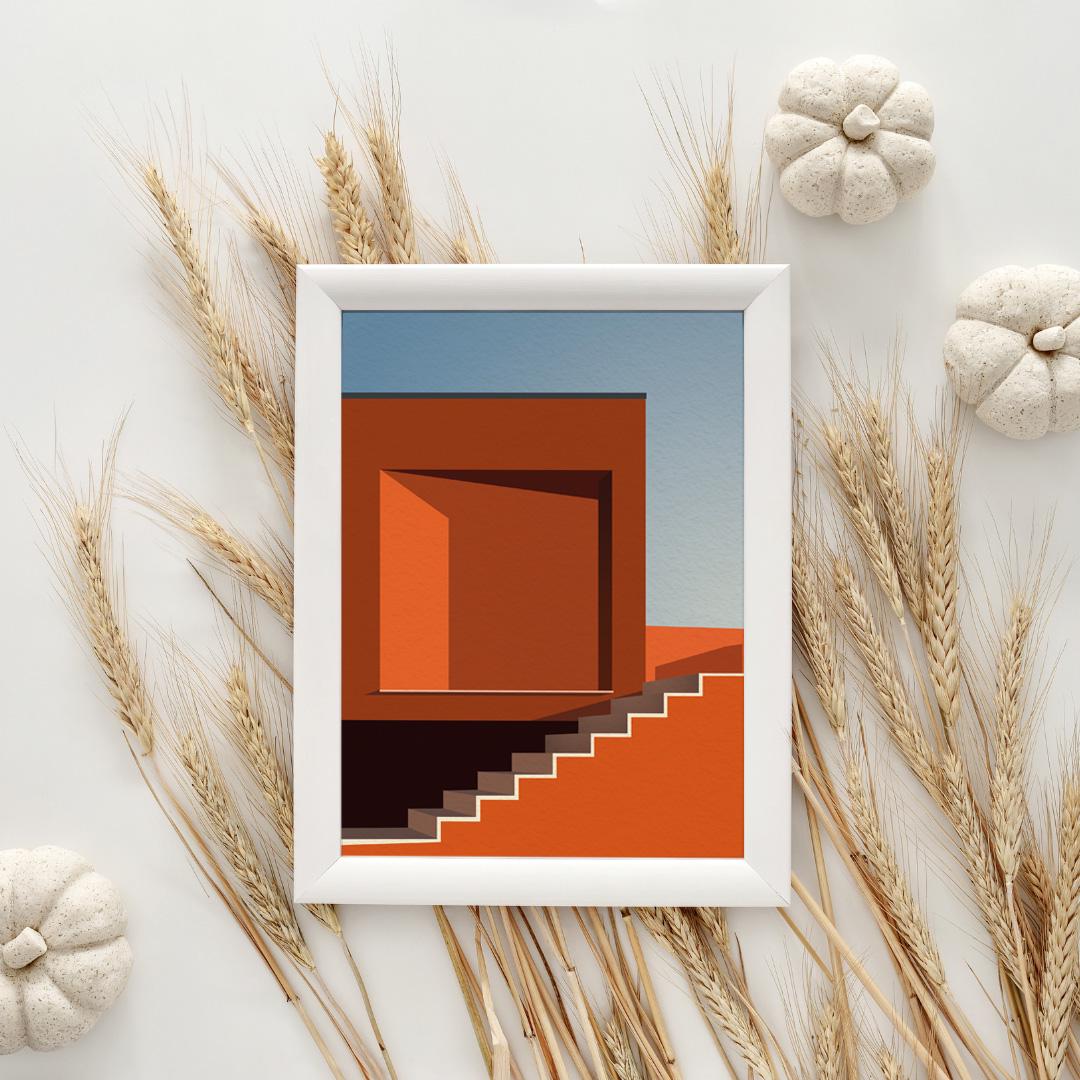 Digital Poster Colored Architecture Minimalist House Adrenaline ...