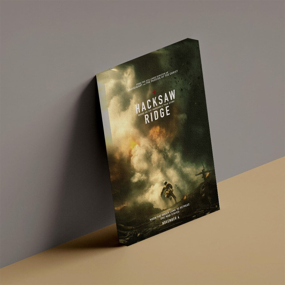 Hacksaw Ridge 2016 Movie Poster, Art Print, Living Room Canvas Wall Art ...